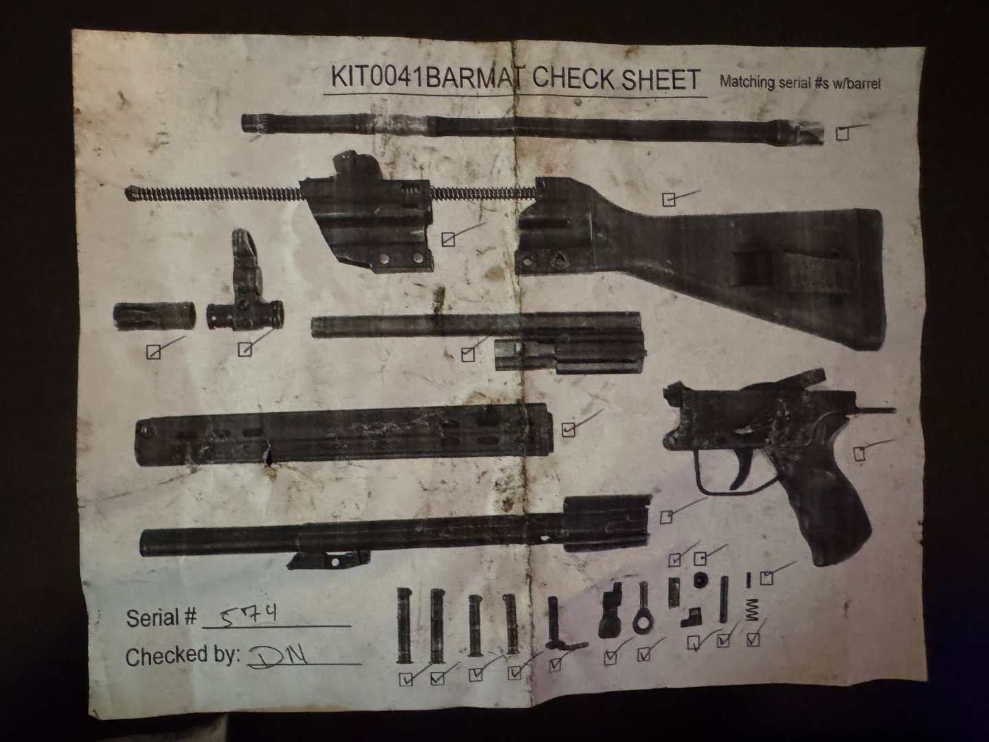 G3 FMP Parts Kit - Very Good Condition - Matching Numbers with Original ...