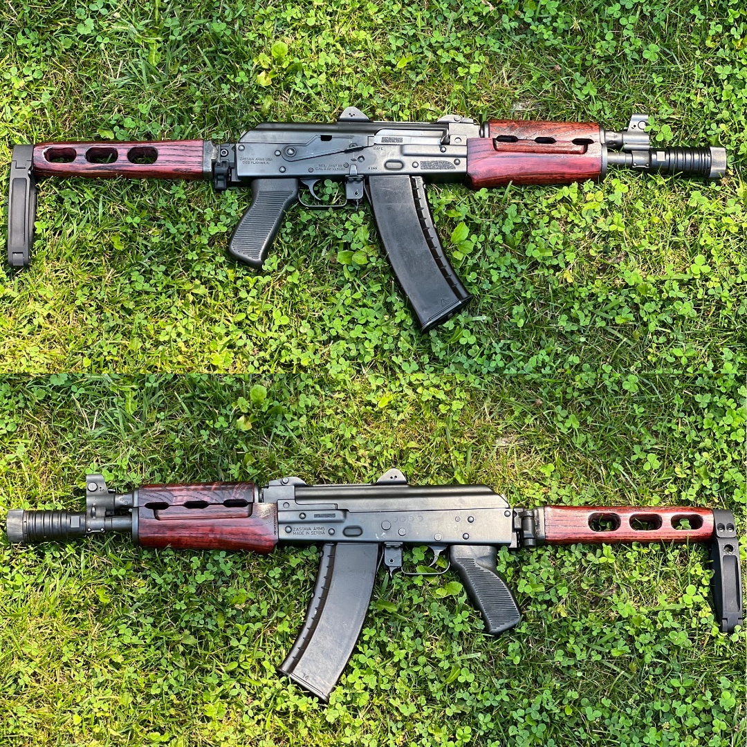 KalashniCarver handguard set with folding arm brace for M92/M85 Yugo AK ...