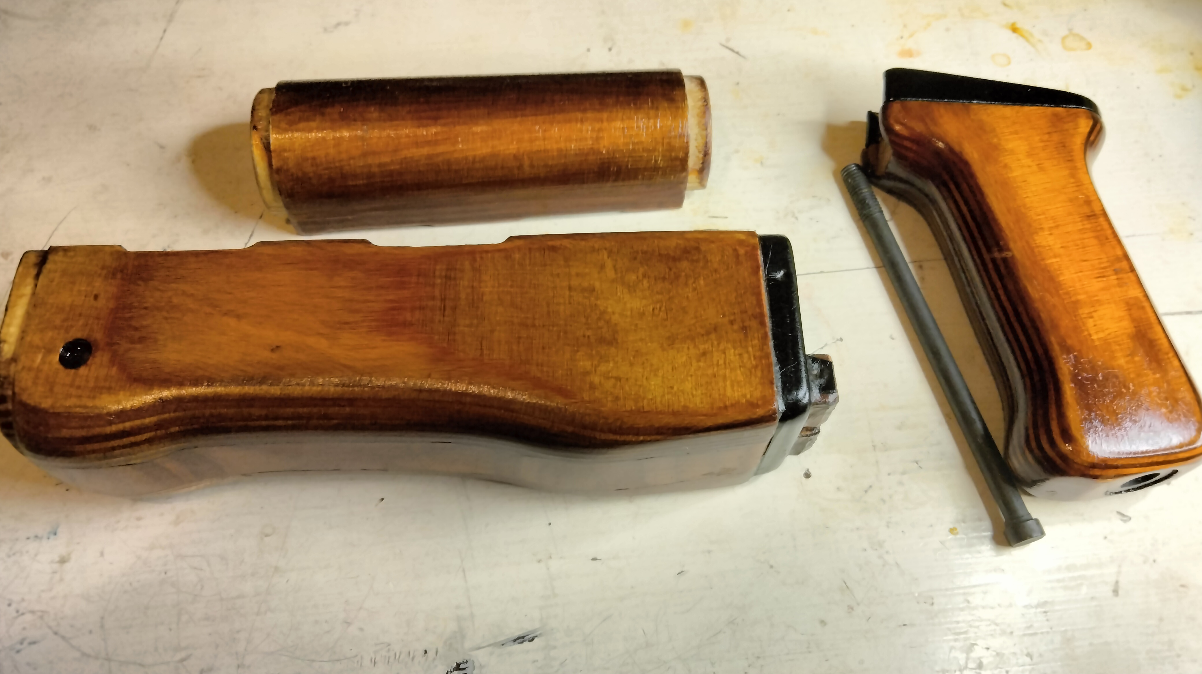 NOS Russian laminated pistol grip and RPK handguard set | Combloc Market