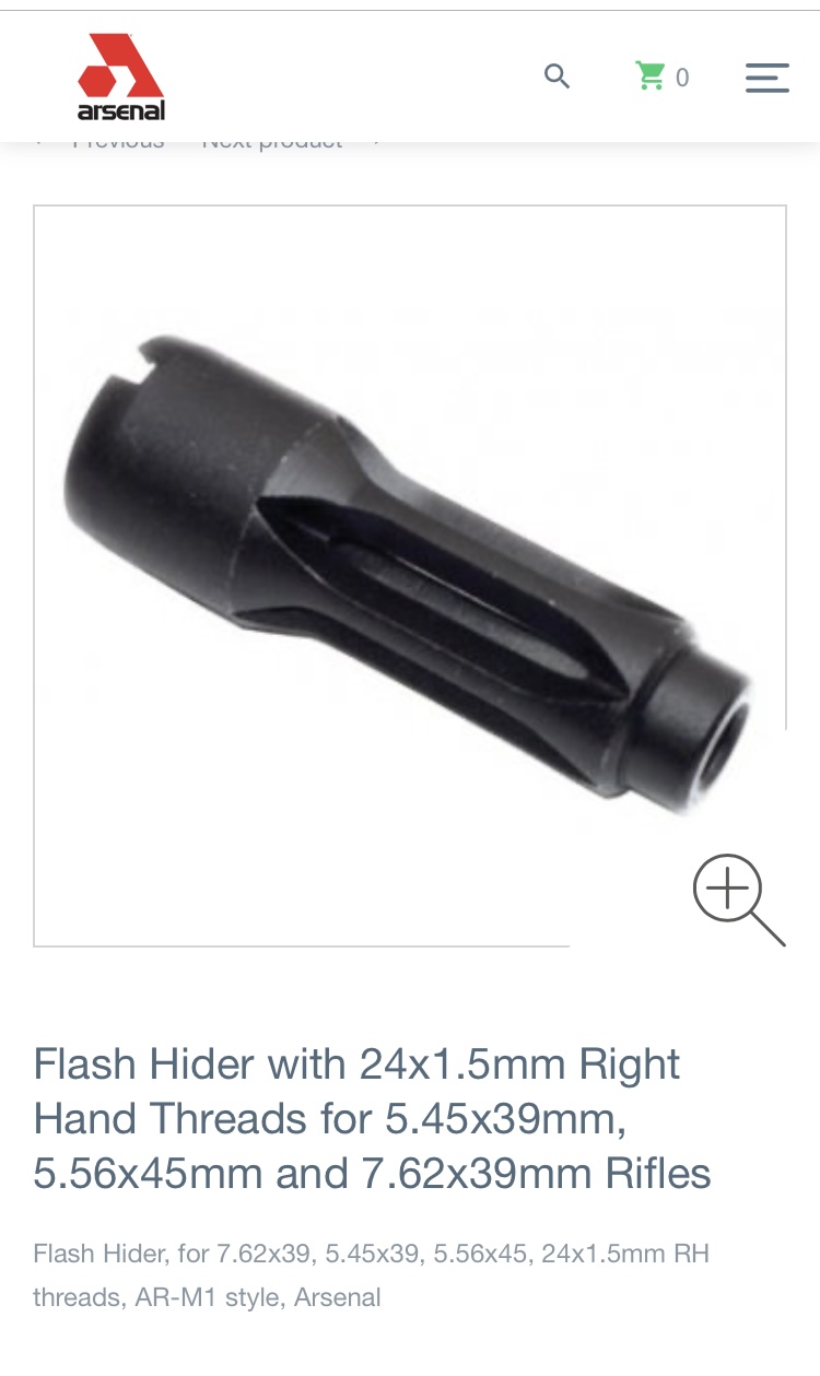 WTB Arsenal Bulgarian Chrome Lined “Egg Beater” 4 Port Flash Hider ...